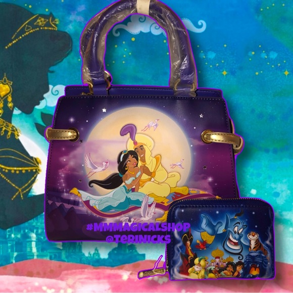 Loungefly | Bags | Aladdin 3th Anniversary Crossbody Matching Zip ...